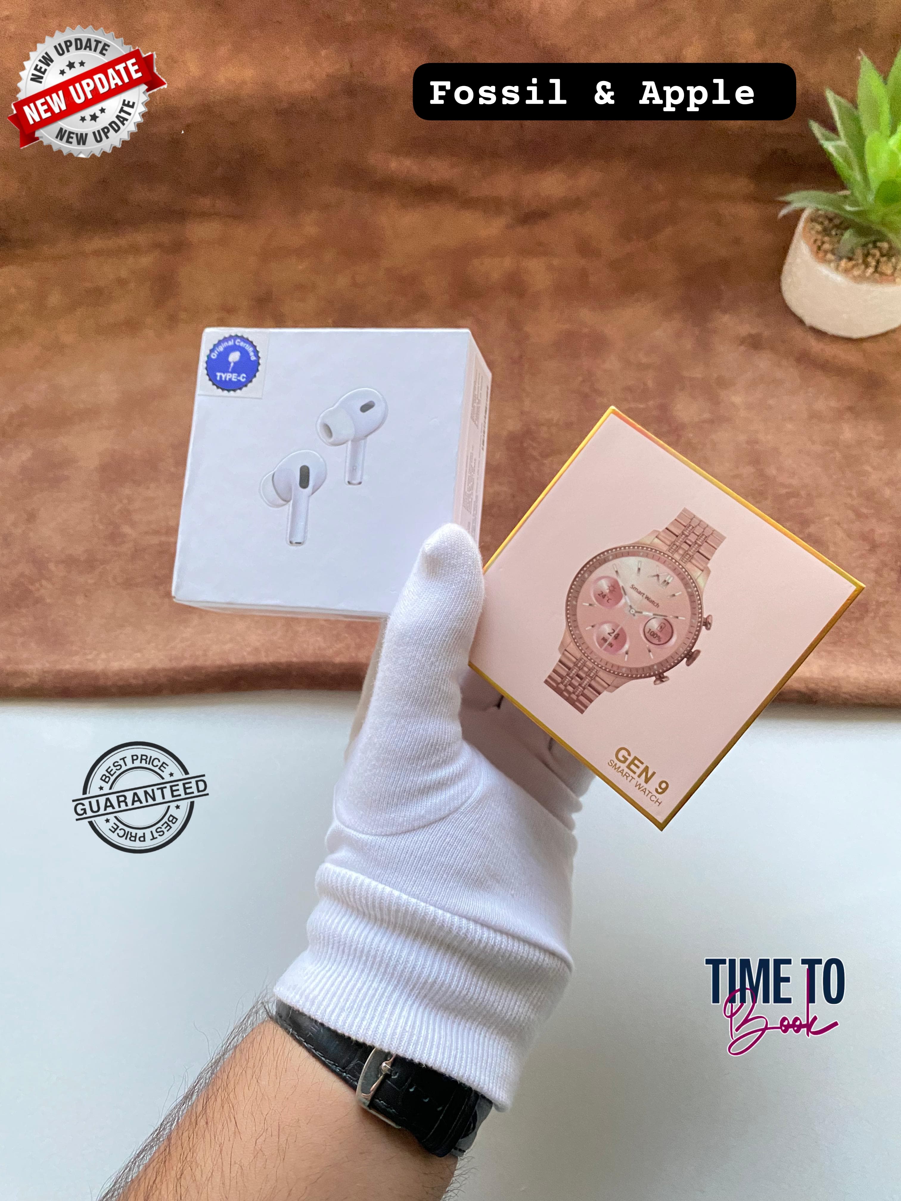 Apple airpods pro 2 gen and Fossil Gen 9 combo pack - Vaarahi Gadgets