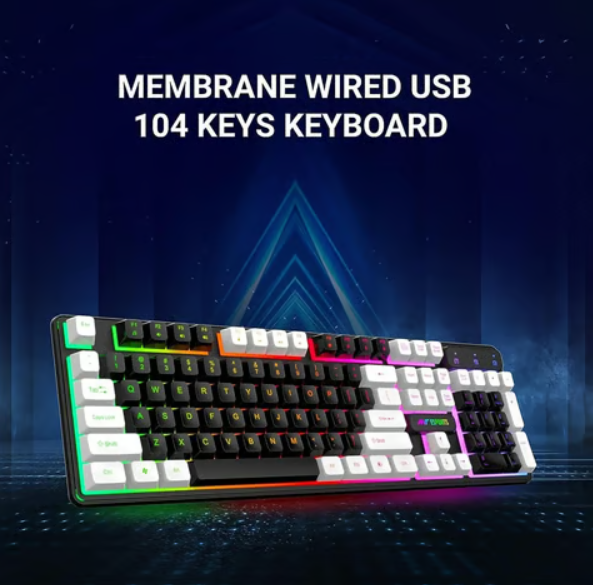 Ant Esports MK1400 Pro Membrane Wired Gaming Keyboard (Black, White ...