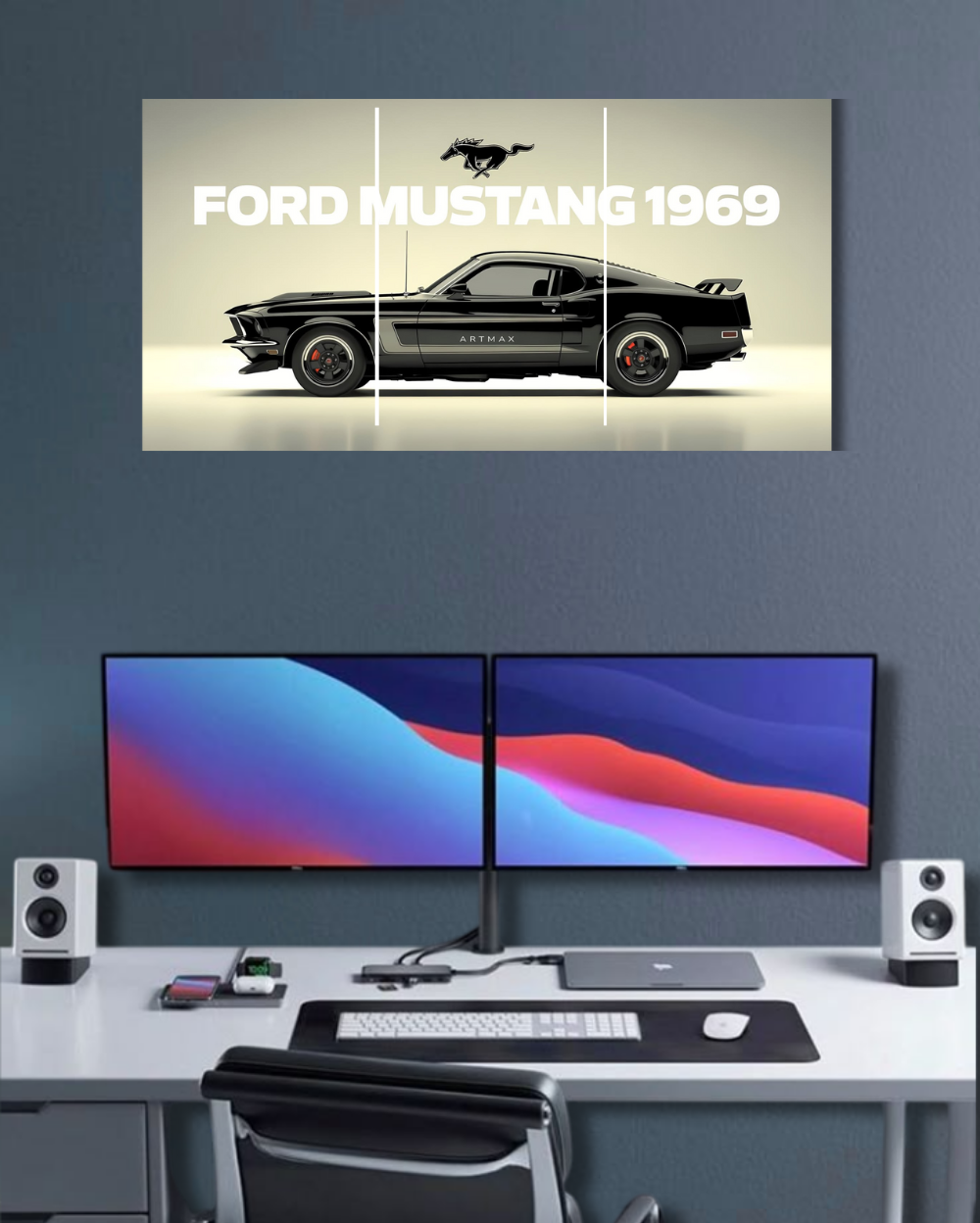 Ford Mustang 1969 Classic Muscle Car – Wall Poster Trio | 300 GSM Art ...