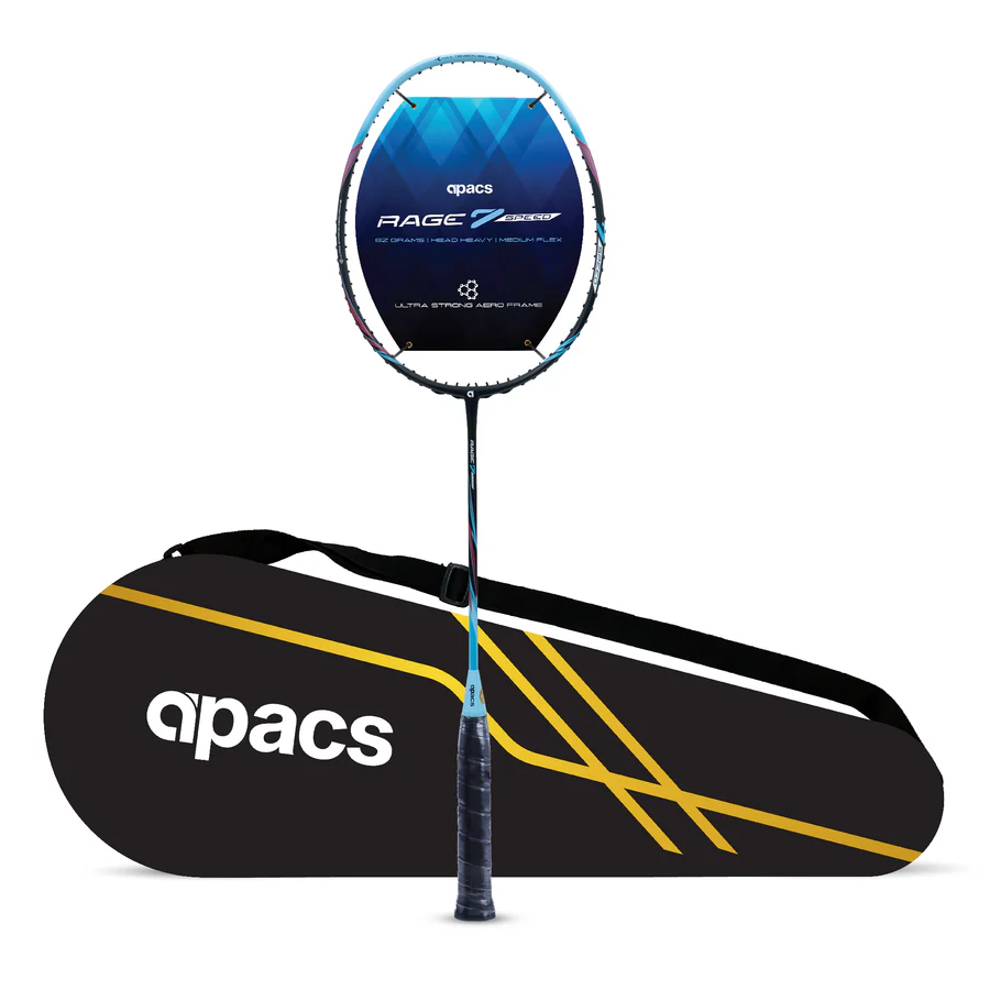 Apacs Rage 7 Speed Badminton Racquet - (Black/Blue) - Warrior Sports ...