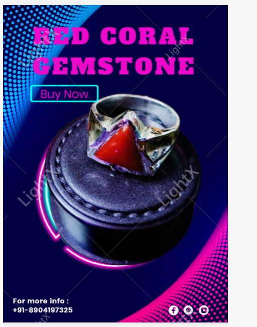 Mars Jewel Coral Gemstone by Sunnarki | Shop Now