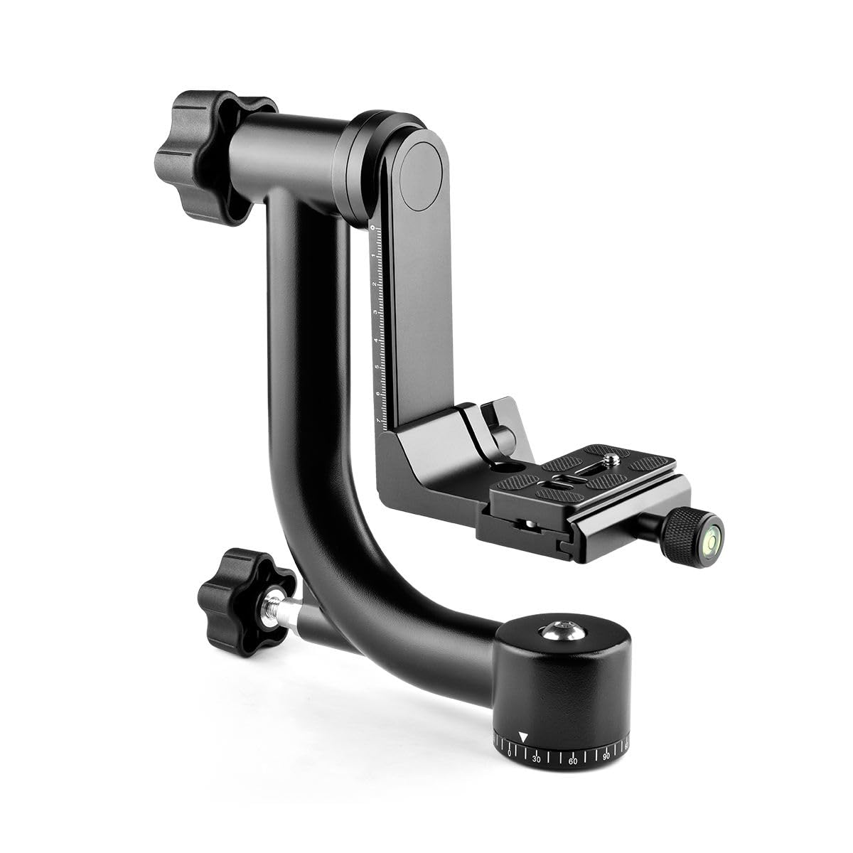GIFTMAX ST - 360° Panoramic Gimbal Head for DSLR Cameras with Arca-Swiss Plate 1/4'' Bubble ...