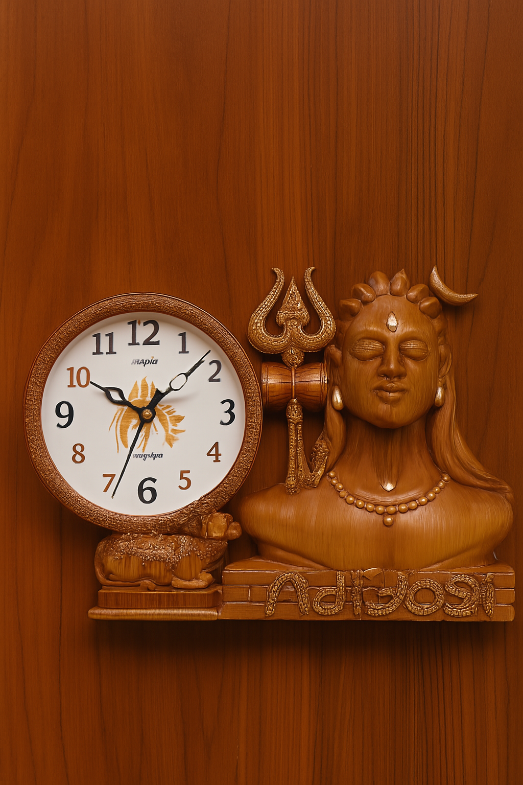 Adiyogi Shiva Wall Clock – Matte Finish (With Nandi Base & Trishul ...
