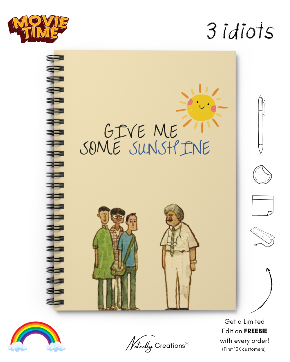 3 Idiots Inspired Notebook - Epic College Days