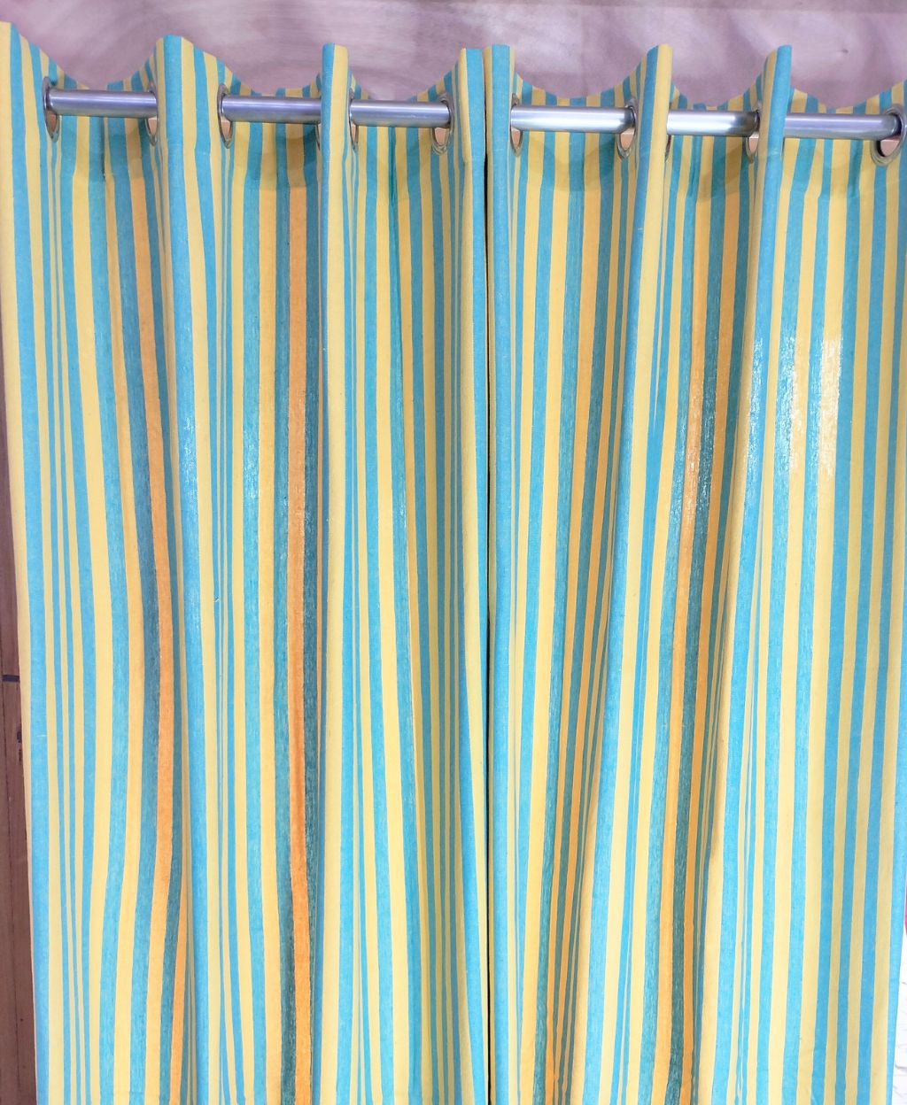 Yellow based single curtain - Sai Creations