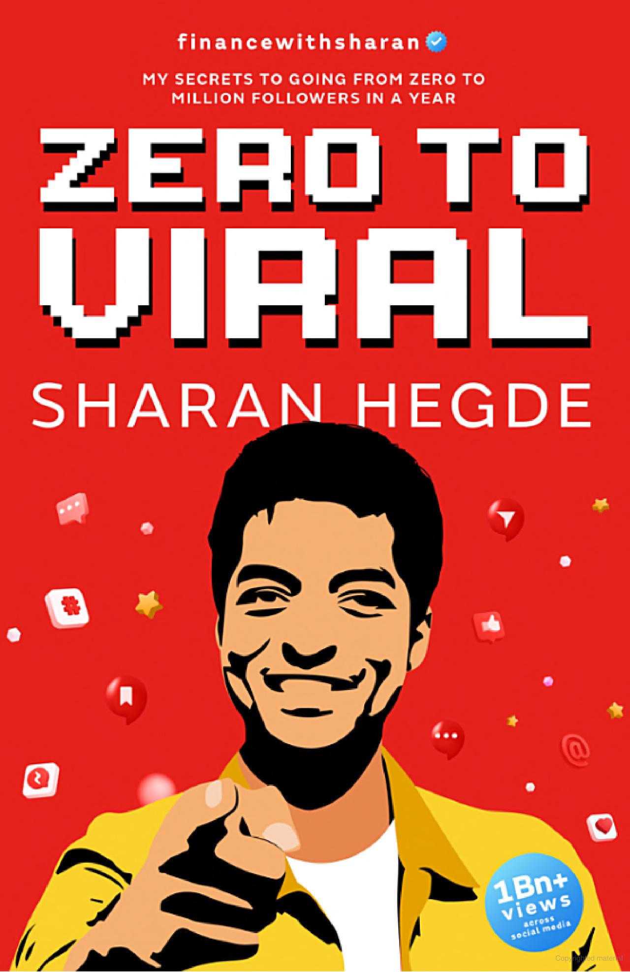 Zero to Viral Book by Sharan Hegde - bindass Books