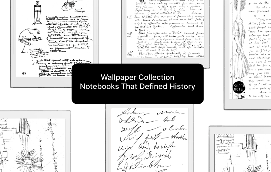 Supernote Historic Notebooks Wallpaper Collection